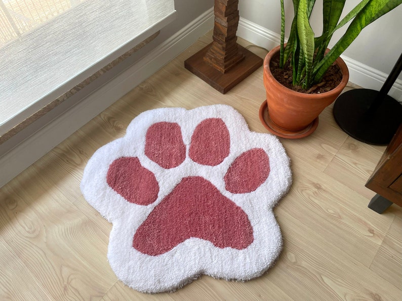 Tufted Paw Rug | Cute Cat Print Mat | Dog Paws Bath Mat | Pet Decor ...