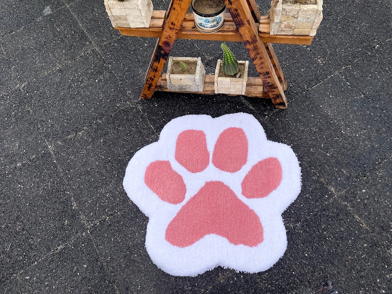 Tufted Paw Rug | Cute Cat Print Mat | Dog Paws Bath Mat | Pet Decor ...