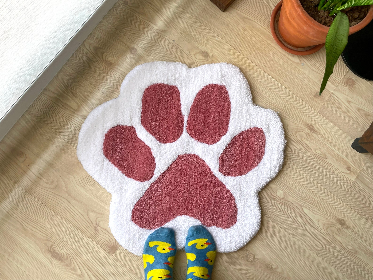 Tufted Paw Rug | Cute Cat Print Mat | Dog Paws Bath Mat | Pet Decor ...