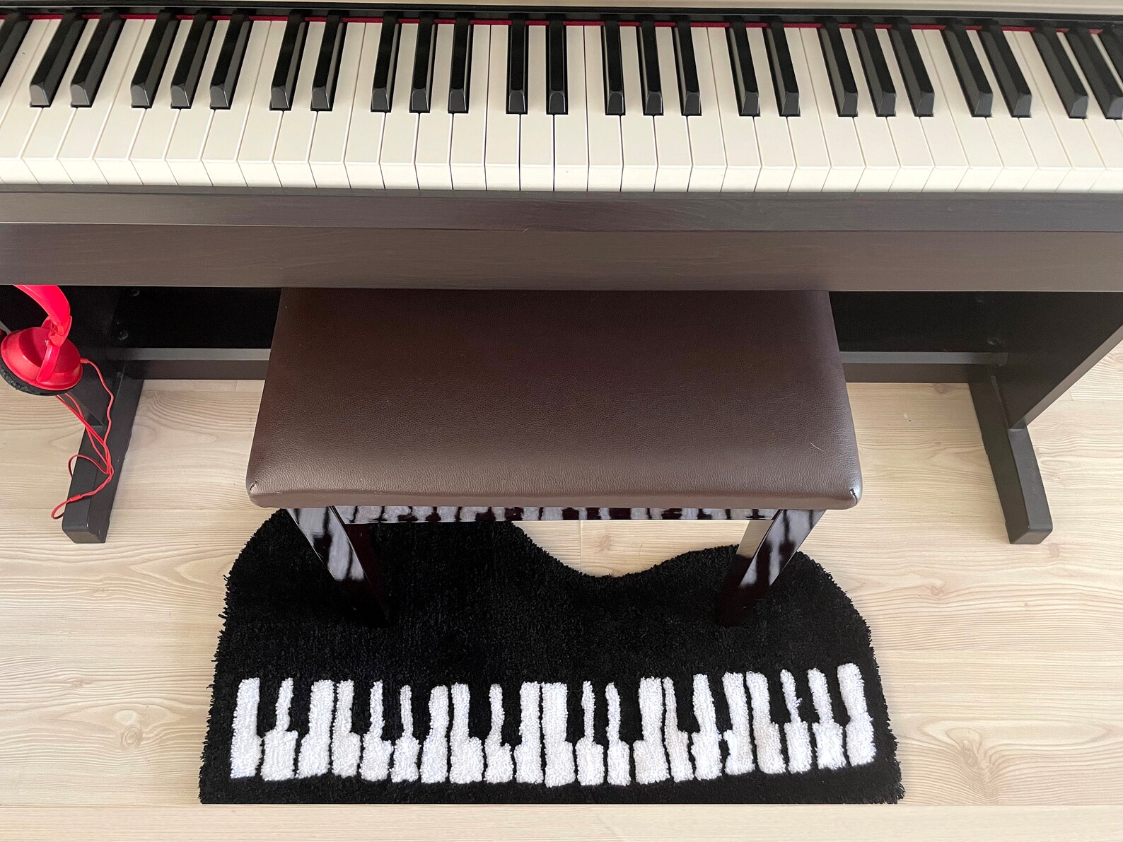 Piano Hand Tufted Rug | Keyboard Runner Rug | Black White Mat | Custom ...