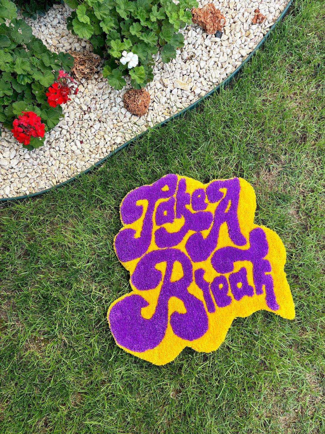 Take a Break Tufted Rug | Hand Tufted Purple and Yellow Rug | Fluffy ...