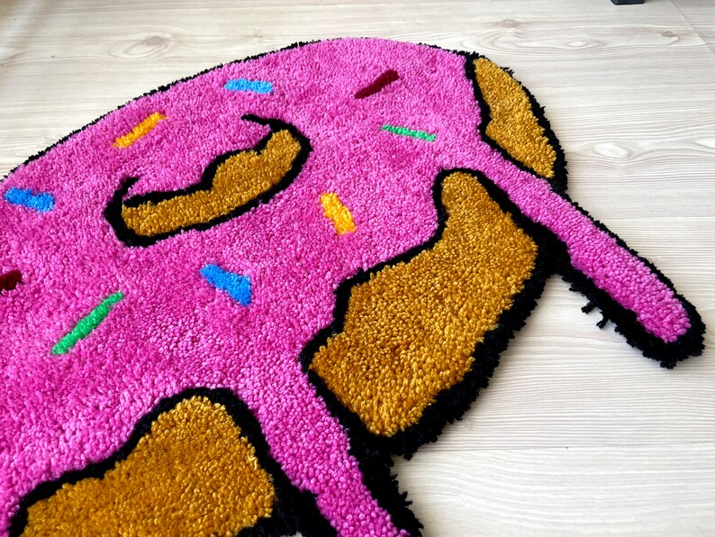 Melting Donut Hand Tufed Rug | Pink Abstract Rugs | Dining Door Mat ...