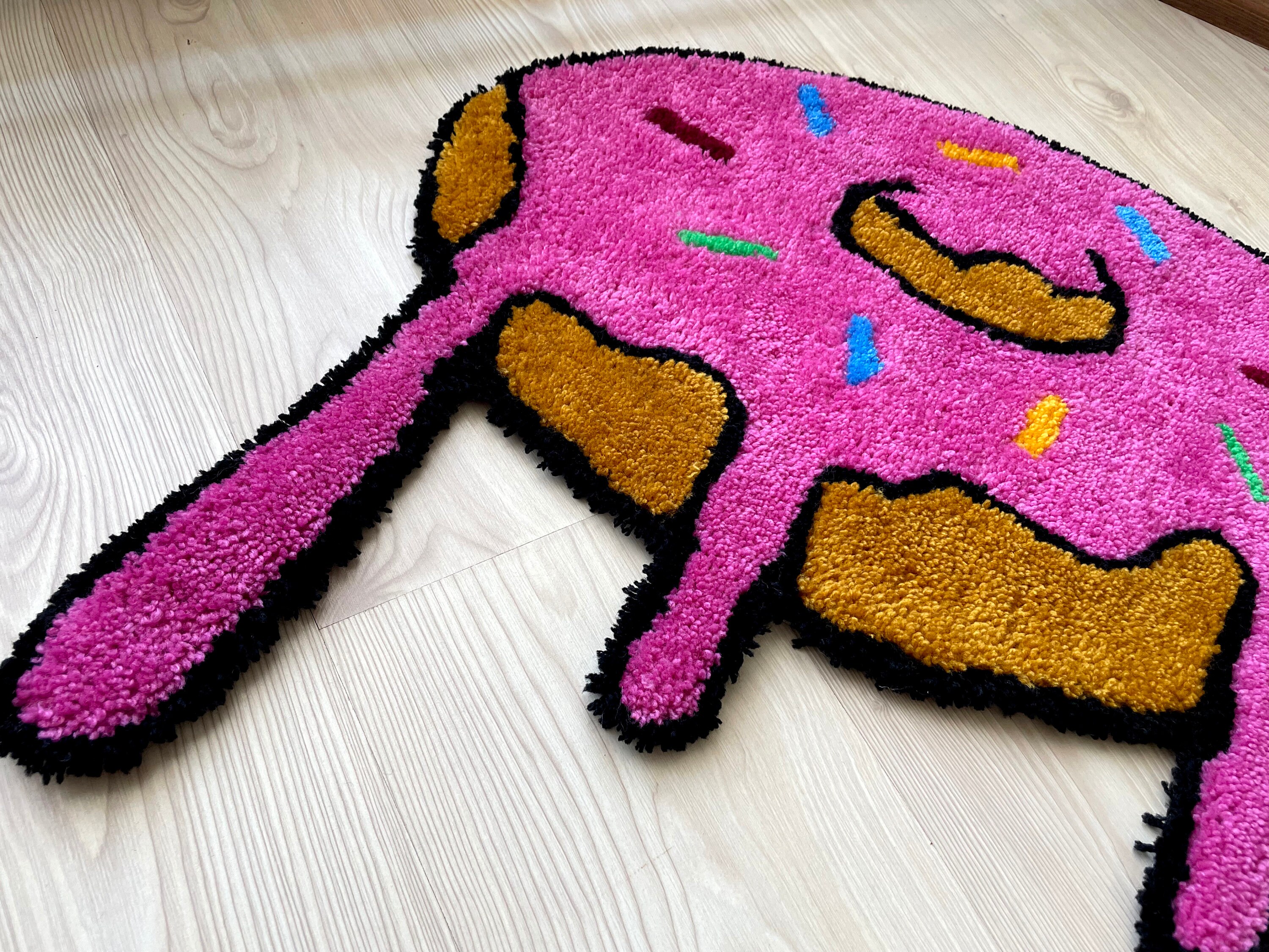 Melting Donut Hand Tufed Rug | Pink Abstract Rugs | Dining Door Mat ...