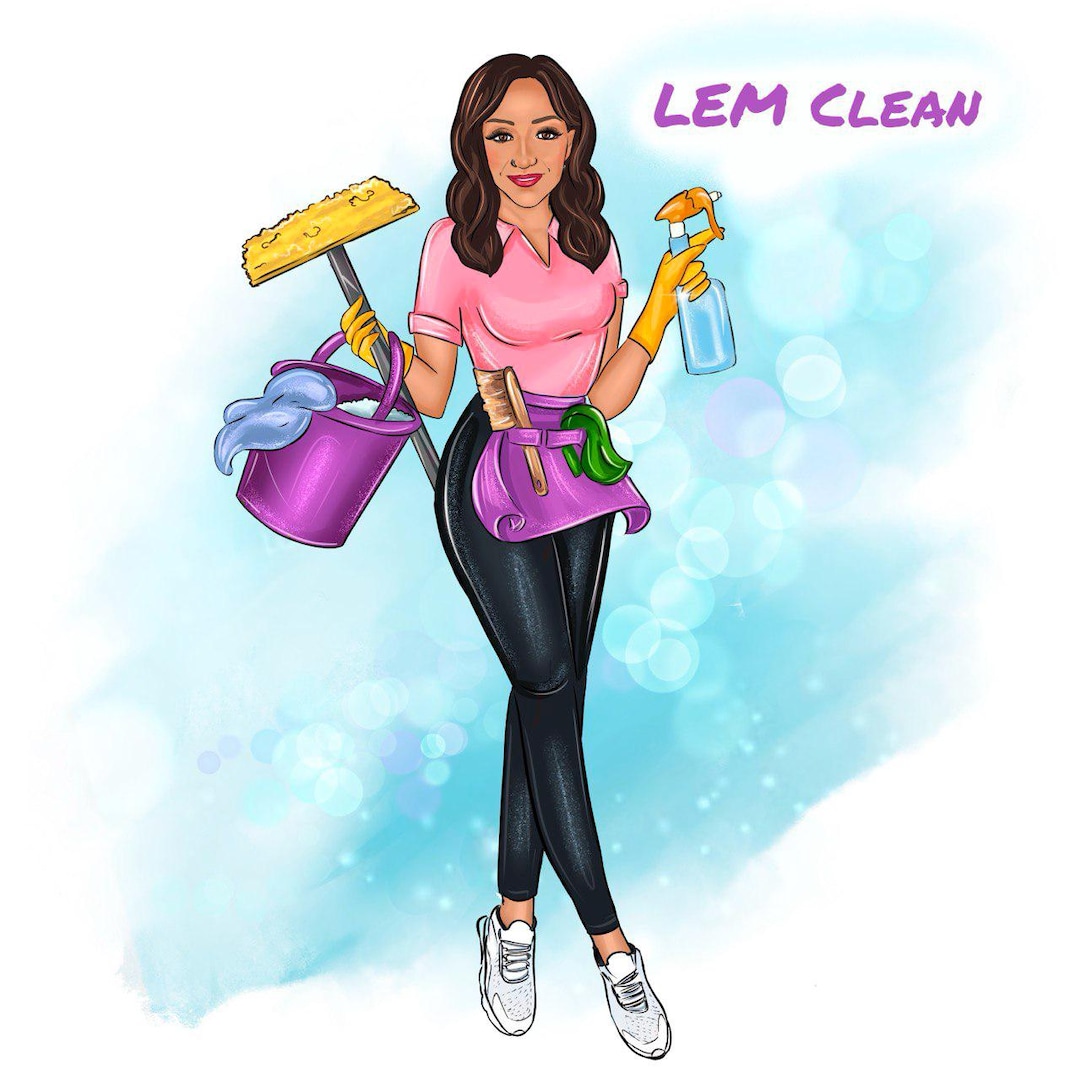 Cleaning Service Logo, Housekeeping Logo, Maid Logo, Cleaning Company ...