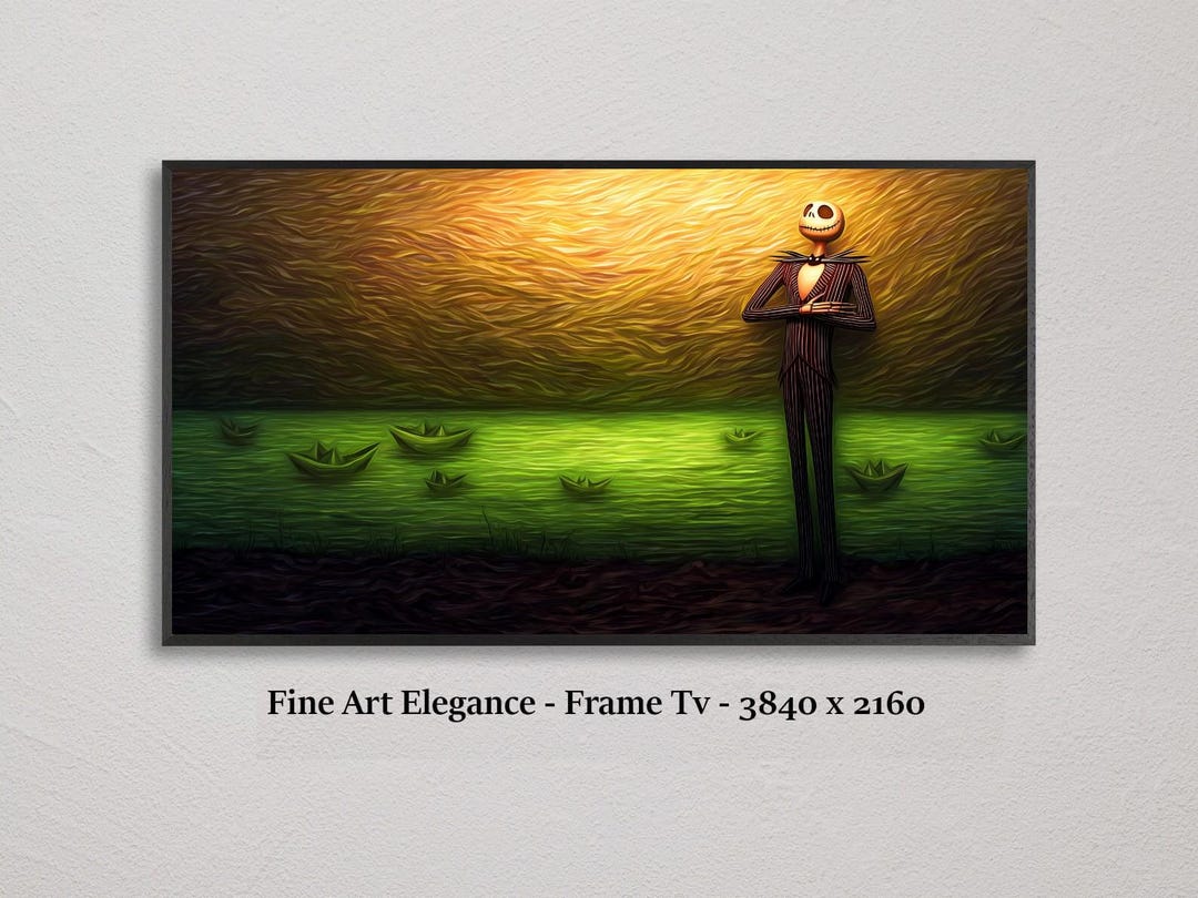 Jack Skellington TV Frame Art: Green Field Paper Boats (JPG File) - Etsy
