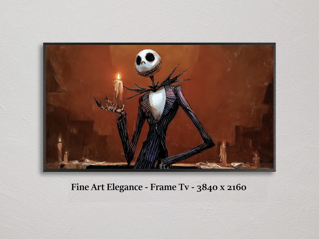 Jack Skellington TV Frame Art: Halloween Candlestick (JPG File) - Etsy