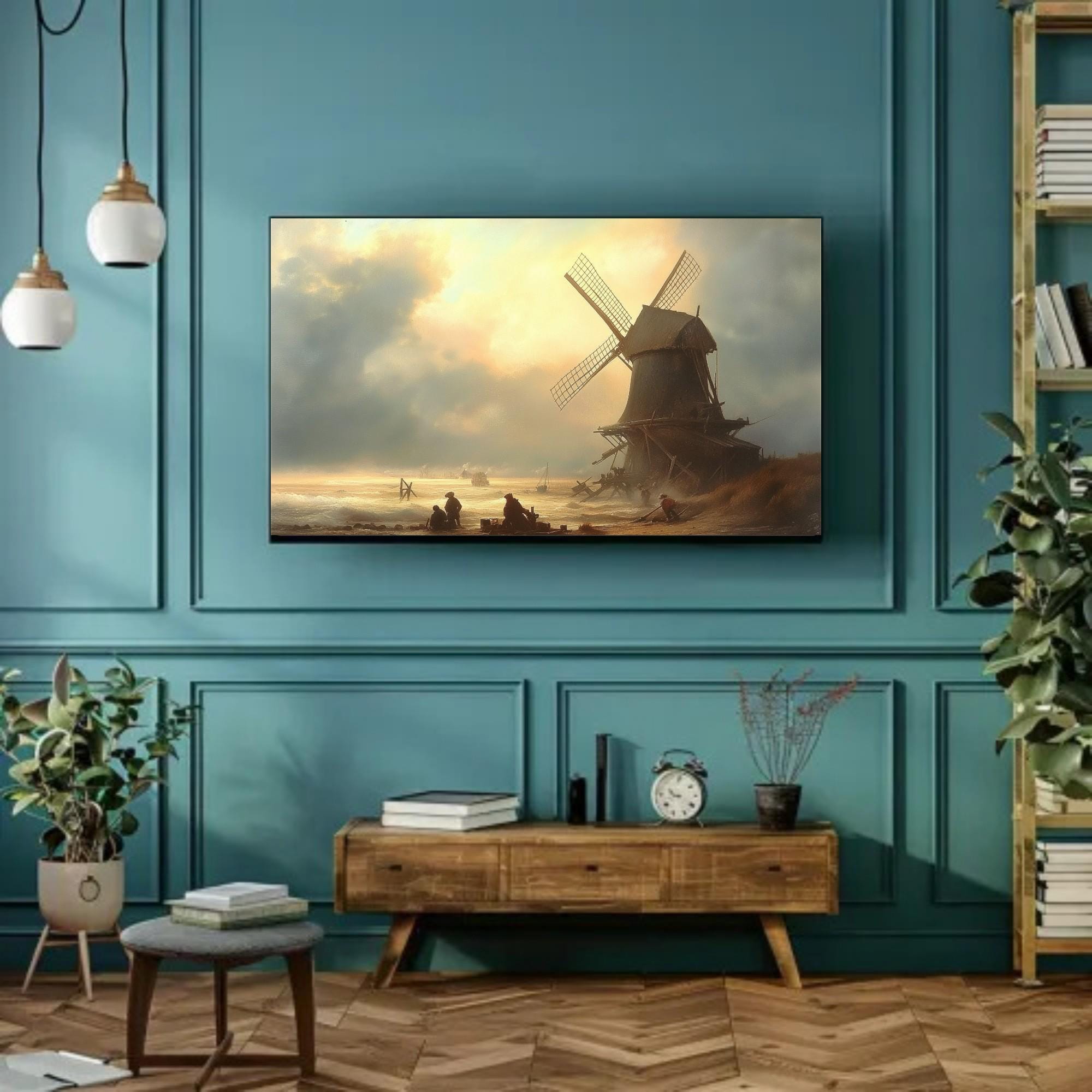 Victorian Windmill TV Frame Art: Seashore Landscape (JPG File ...