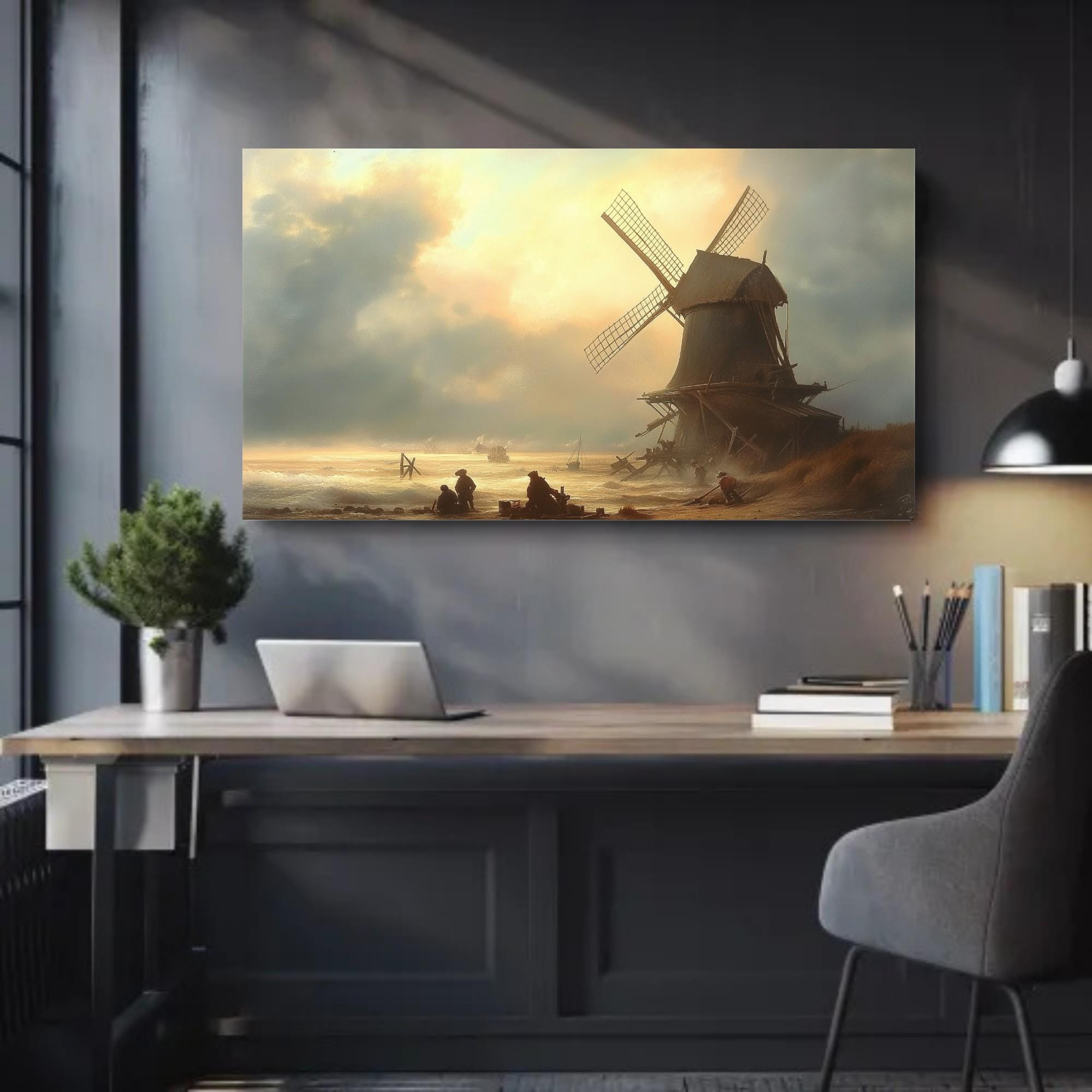 Victorian Windmill TV Frame Art: Seashore Landscape (JPG File ...