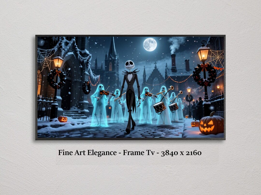 Jack Skellington Halloween TV Frame Art, Ghost Orchestra (JPG File) - Etsy