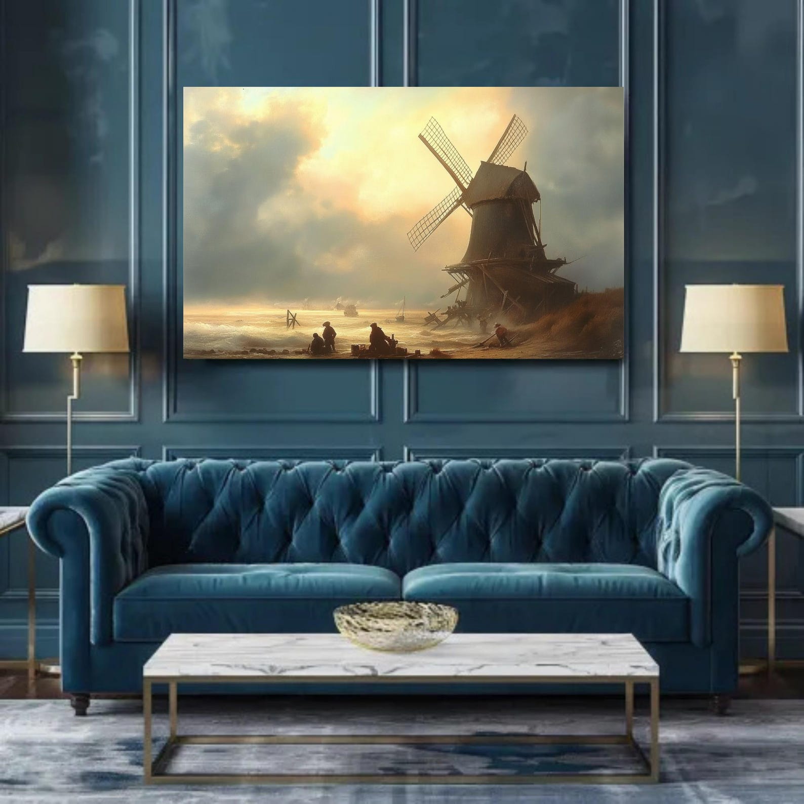 Victorian Windmill TV Frame Art: Seashore Landscape (JPG File ...