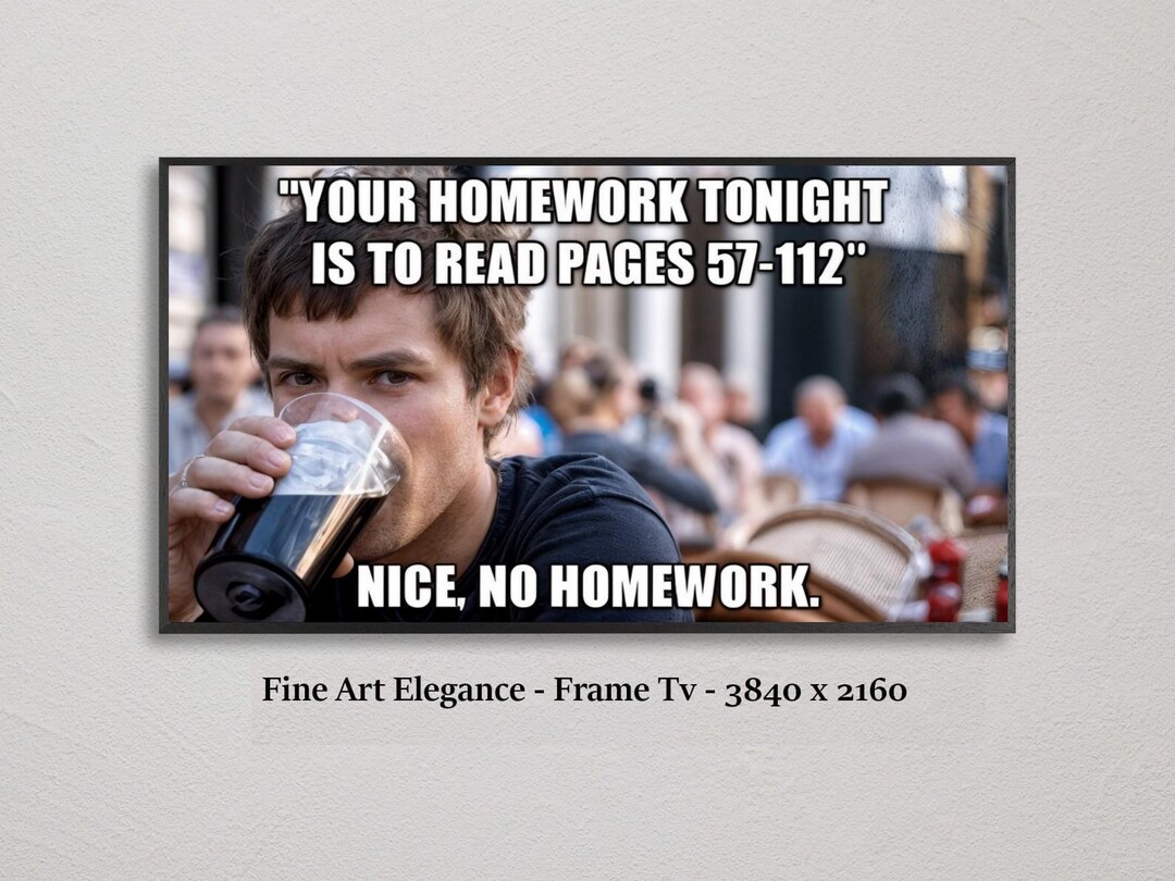Lazy College Senior Meme TV Frame Art (digital Download) - Etsy