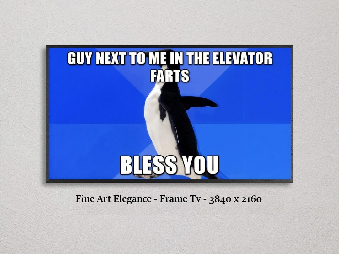 Socially Awkward Penguin Meme, Funny TV Frame Art (JPG) - Etsy