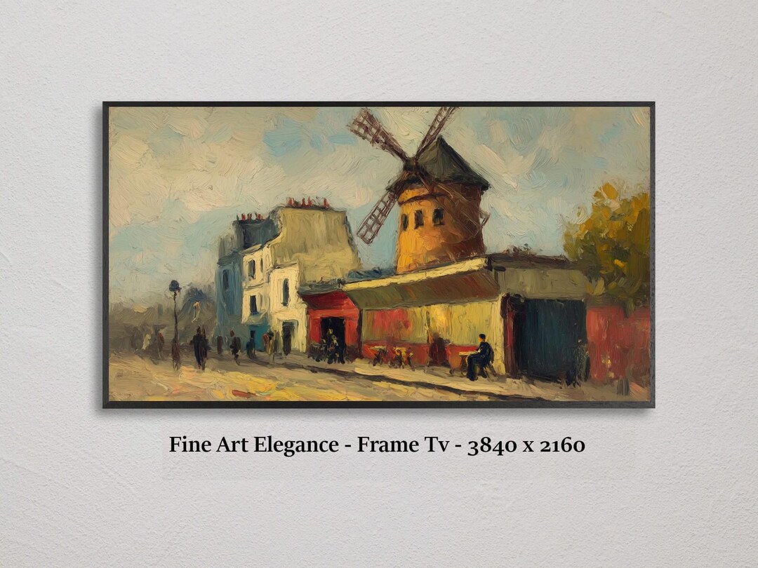 Windmill in Paris, Urban Landscape, Cityscape, Tv Frame Art, Television ...