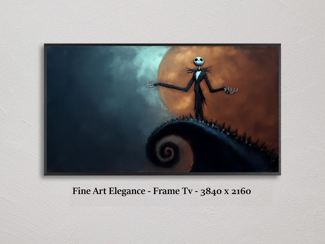 Jack Skellington Samsung Frame TV Art: Orange Moon (JPG) - Etsy