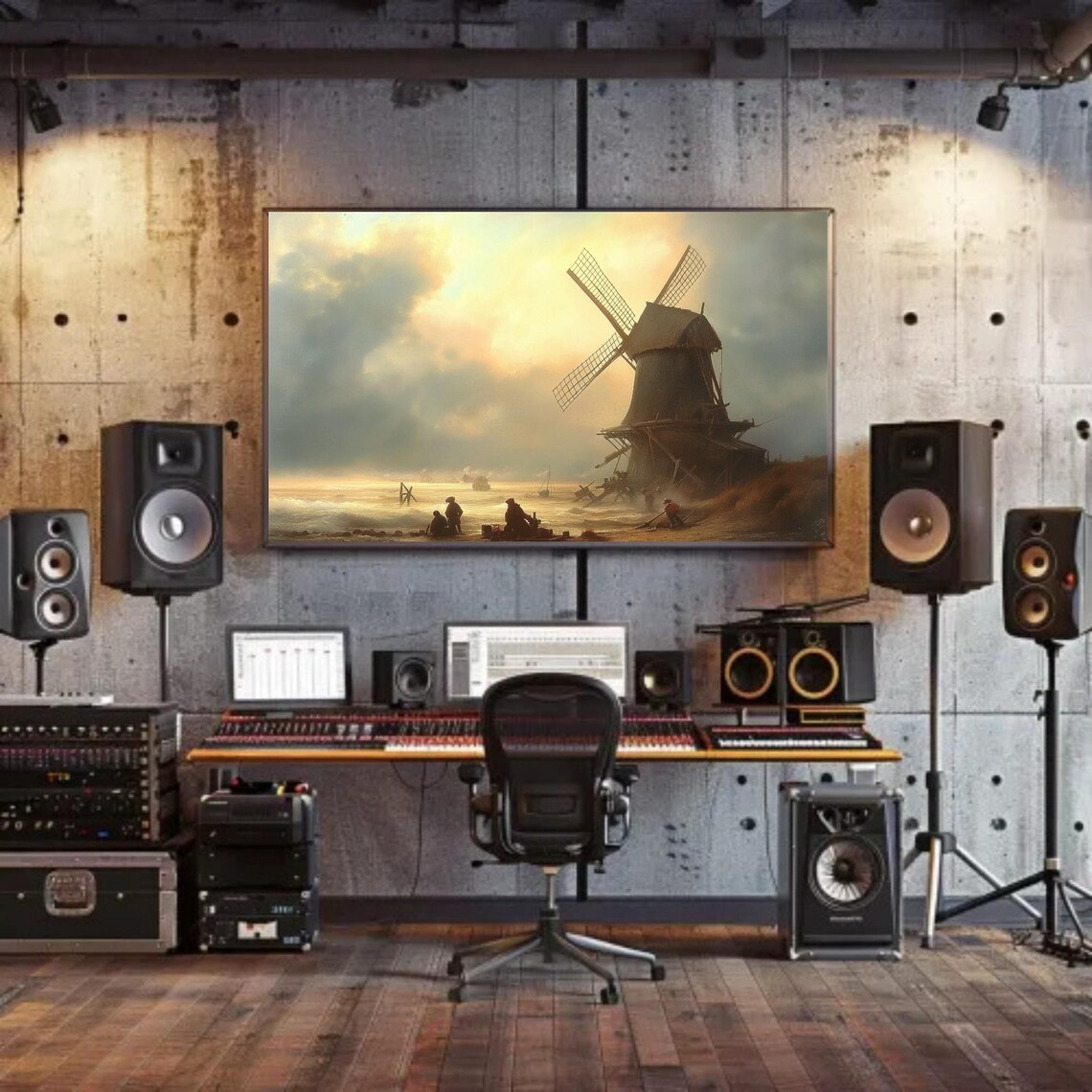 Victorian Windmill TV Frame Art: Seashore Landscape (JPG File ...