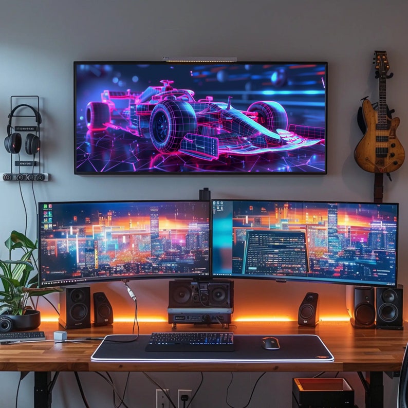 F1, Formula 1, Abstract, Wireframe, Race Car, Neon, Led, Purple ...