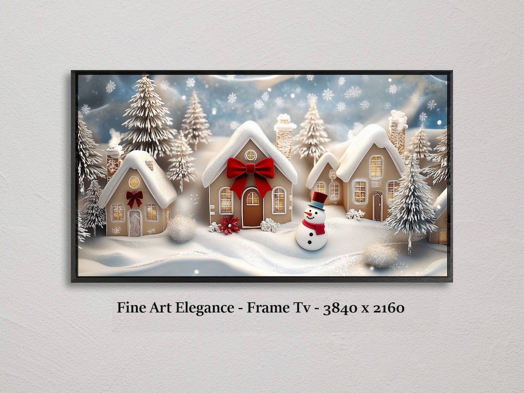 Christmas TV Frame Art: Snowman Village 3D Scene (JPG File) - Etsy