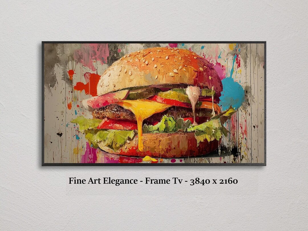 Burger Still Life Artwork, TV Frame Art (JPG File) - Etsy