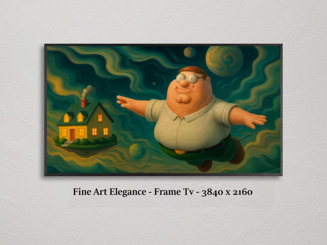 Peter Griffin Floating House TV Frame Art (digital Download) - Etsy