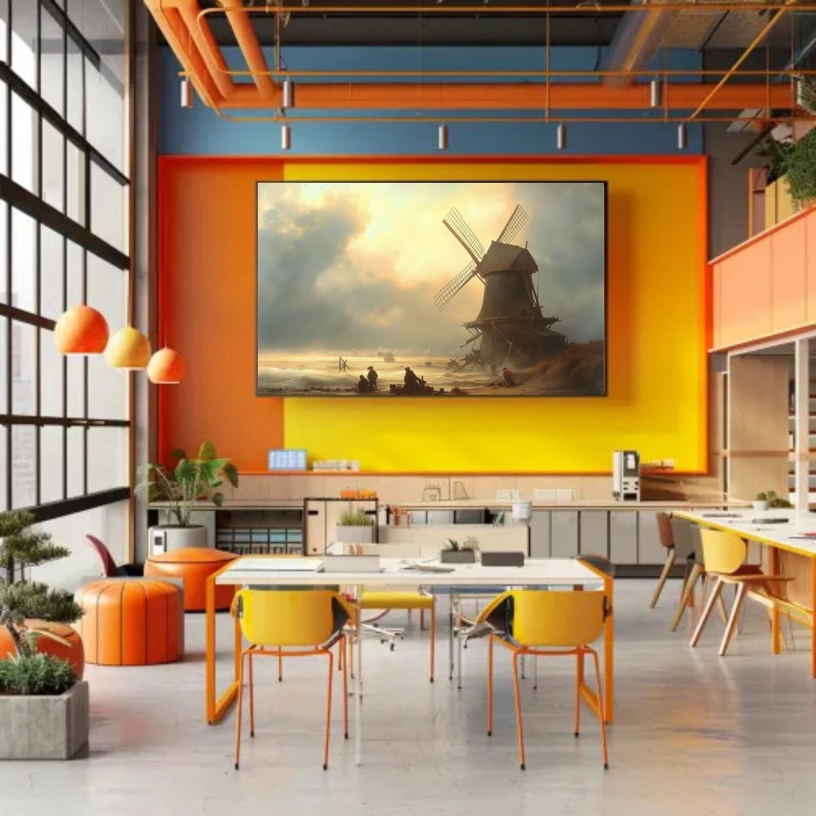 Victorian Windmill TV Frame Art: Seashore Landscape (JPG File ...