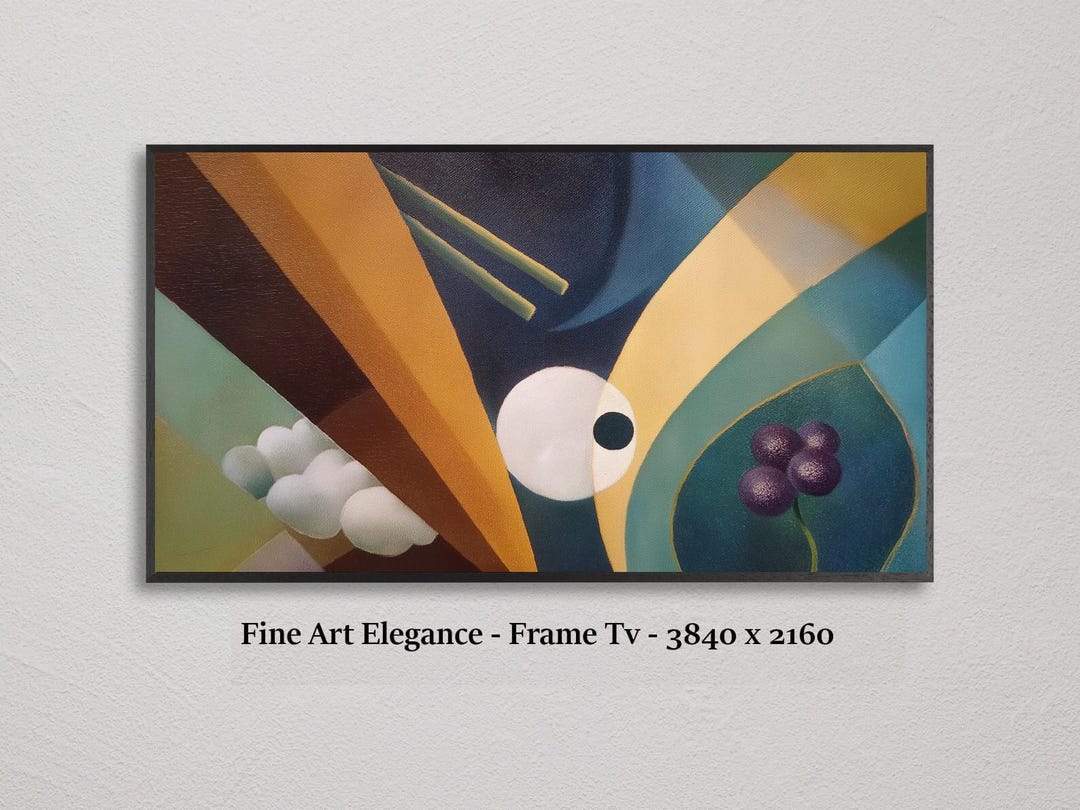 Bold Geometric Shapes, Abstract Painting, Tv Frame Art, Television ...