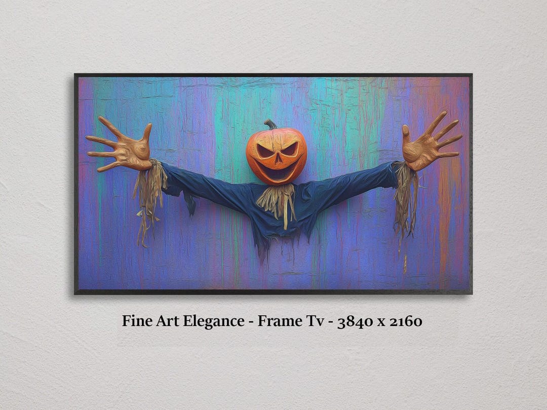 Pumpkin Head Scarecrow, Halloween, Tv Frame Art, Television Picture ...