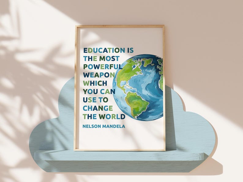 Nelson Mandela Quote Poster | Inspirational Educational Print for ...