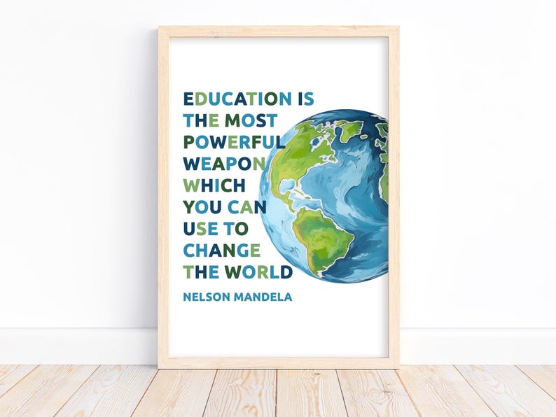 Nelson Mandela Quote Poster | Inspirational Educational Print for ...