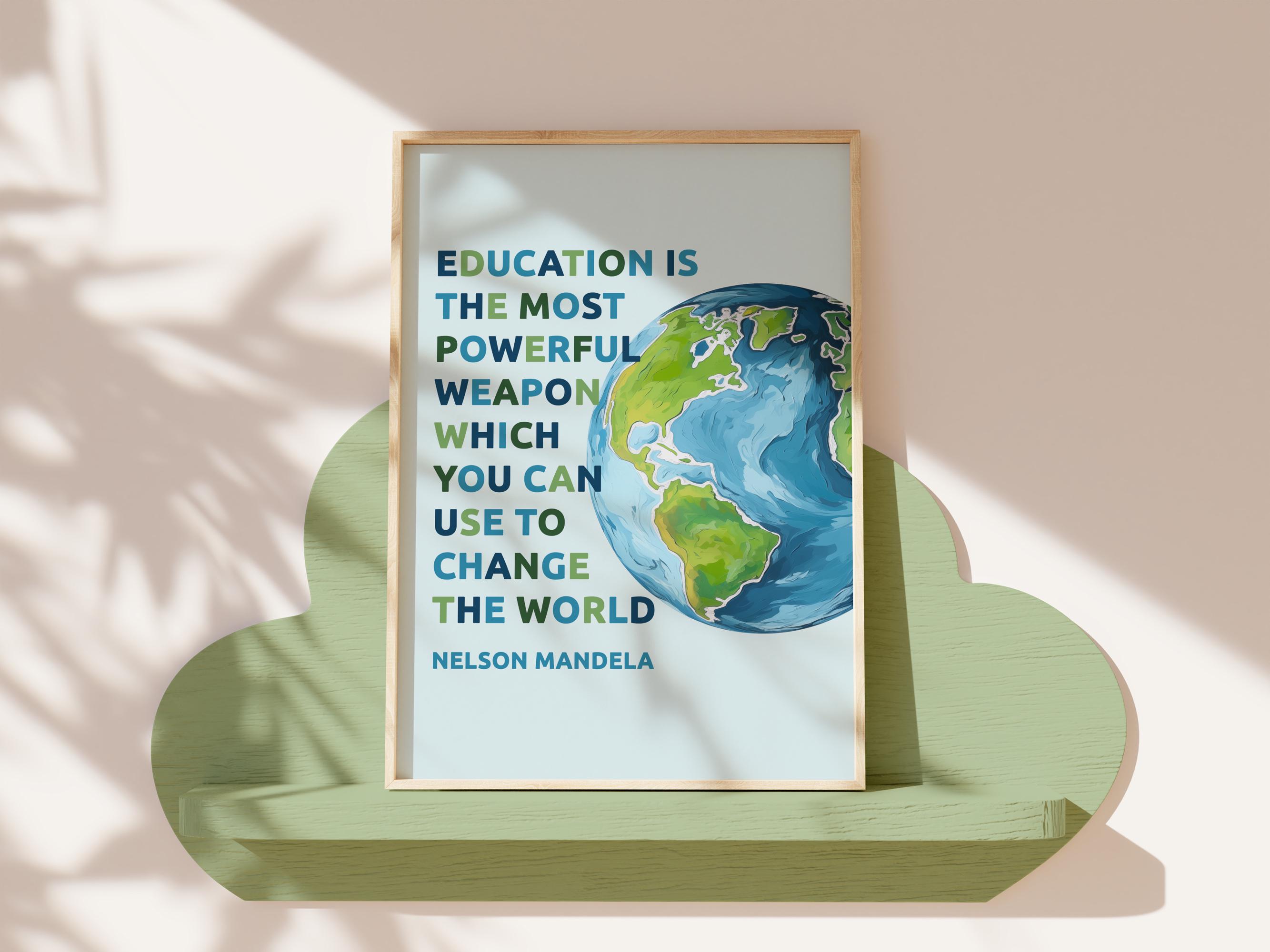 Nelson Mandela Quote Poster | Inspirational Educational Print for ...