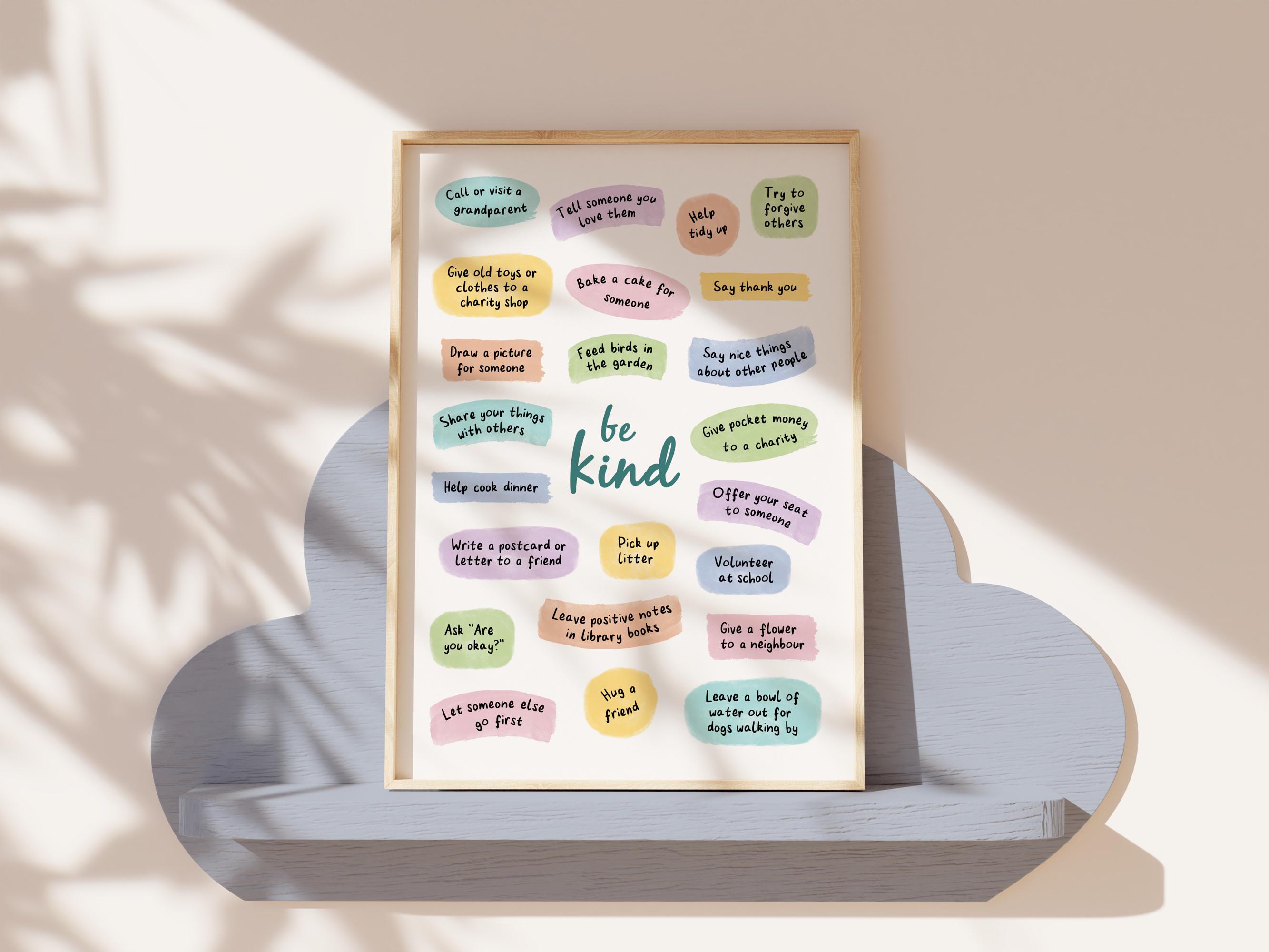 Acts of Kindness Poster | Kindness Matters Print for Kids - Etsy