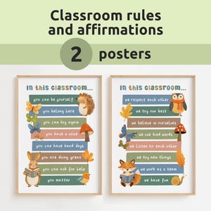 Classroom Rules and Affirmations Posters | Positive School Rules Prints ...