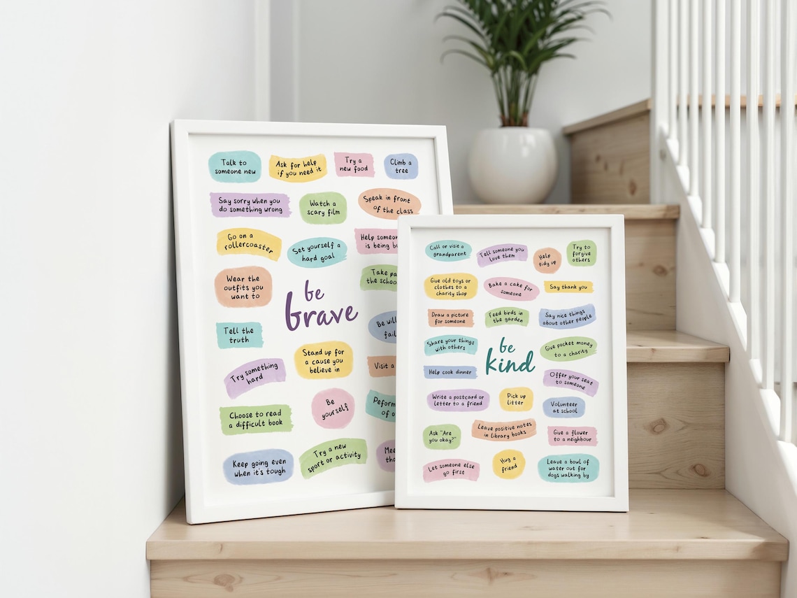 Acts of Kindness and Bravery Posters | Be Kind and Be Brave Prints for ...