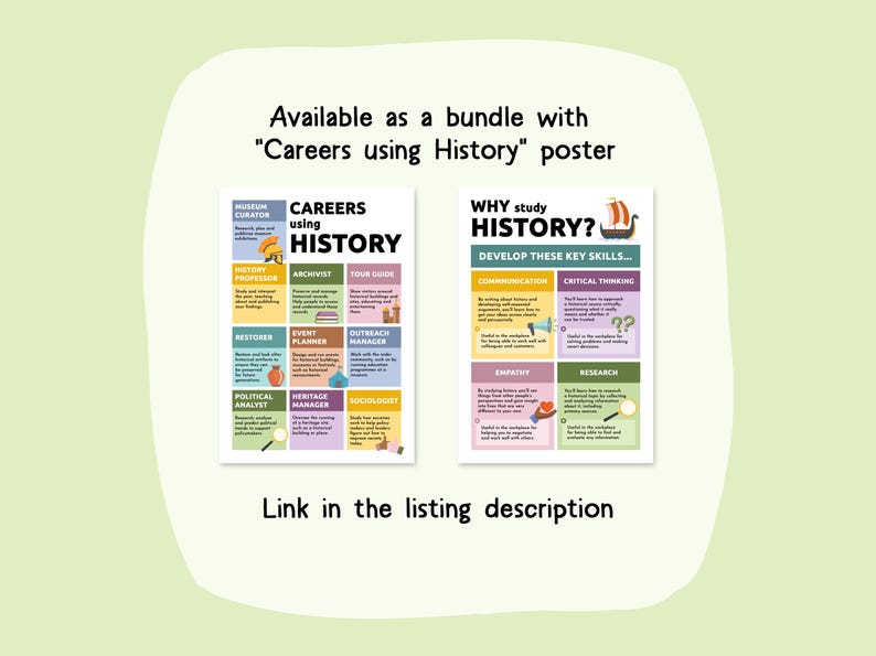 Why Study History Poster | Careers Print for School History Classroom ...