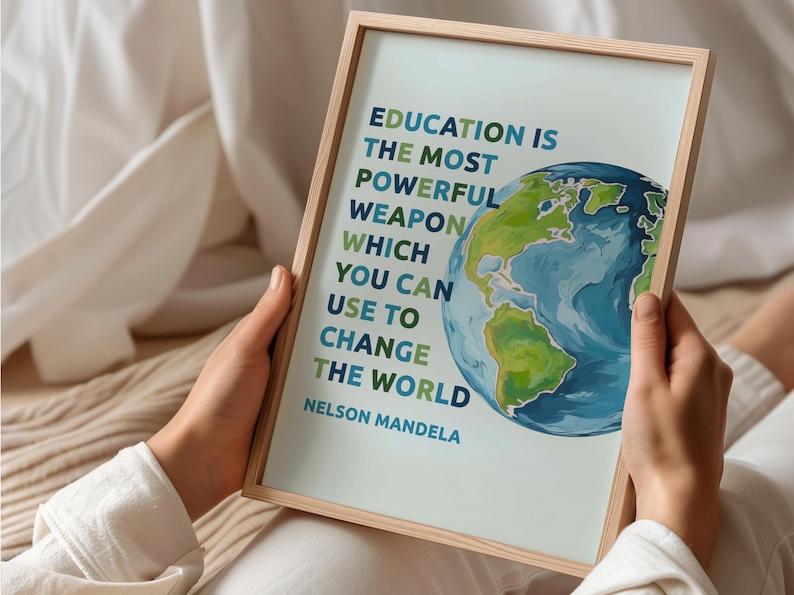 Nelson Mandela Quote Poster | Inspirational Educational Print for ...