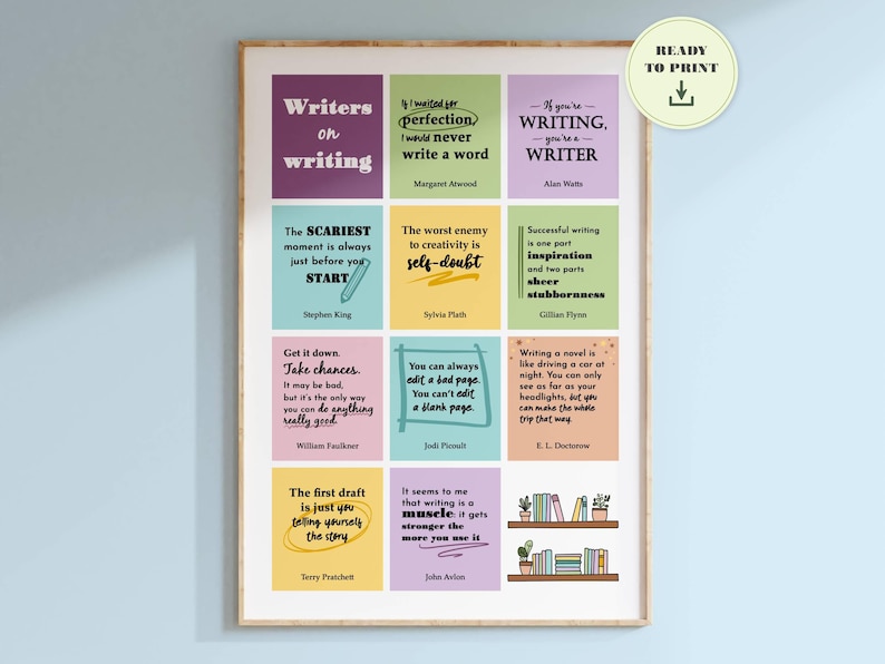 Writers on Writing Poster | Inspirational Quotes Print From Famous ...