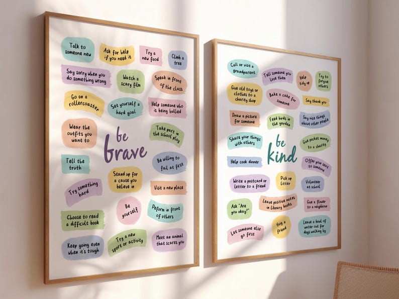 Acts of Kindness and Bravery Posters | Be Kind and Be Brave Prints for ...