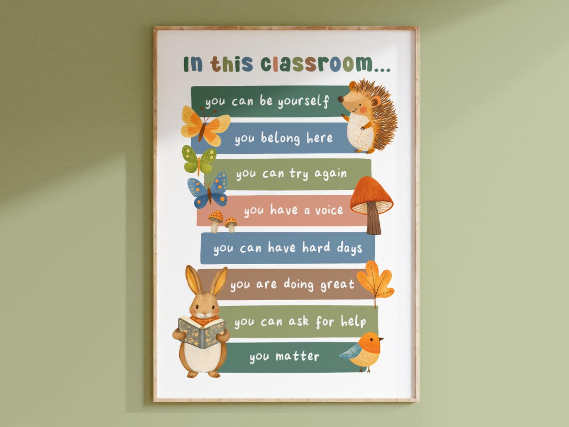 Classroom Rules and Affirmations Posters | Positive School Rules Prints ...