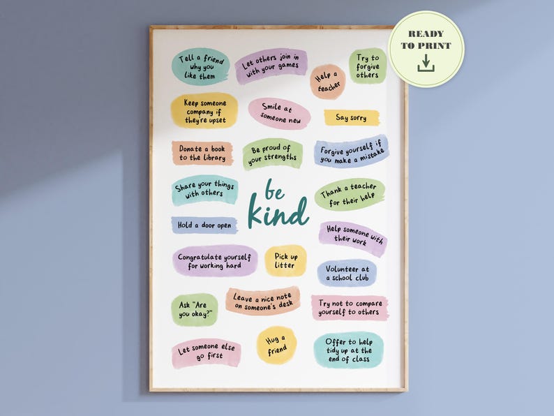 Acts of Kindness in the Classroom Poster | Kindness Matters Print for ...