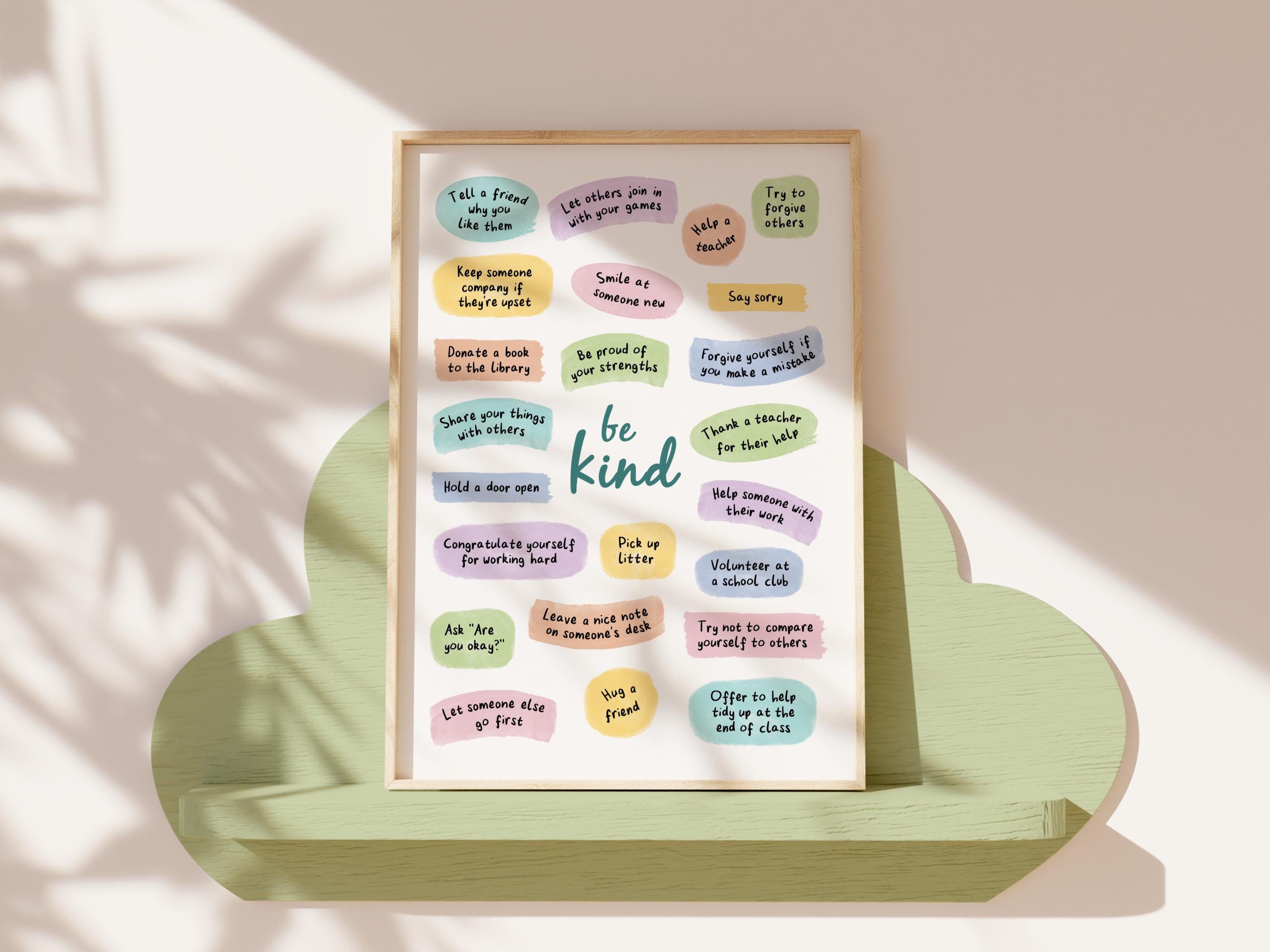 Acts of Kindness in the Classroom Poster | Kindness Matters Print for ...
