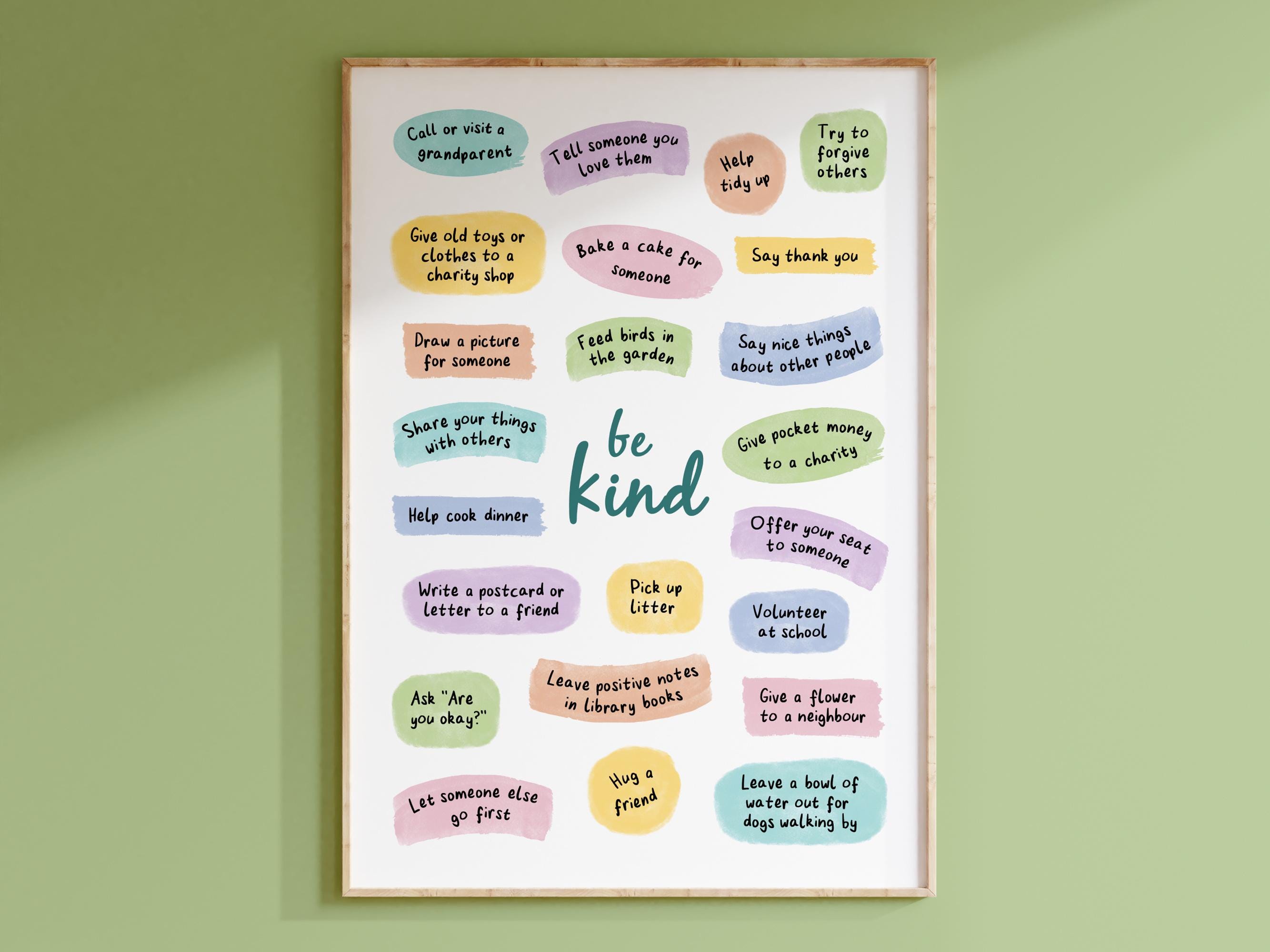 Acts of Kindness and Bravery Posters | Be Kind and Be Brave Prints for ...
