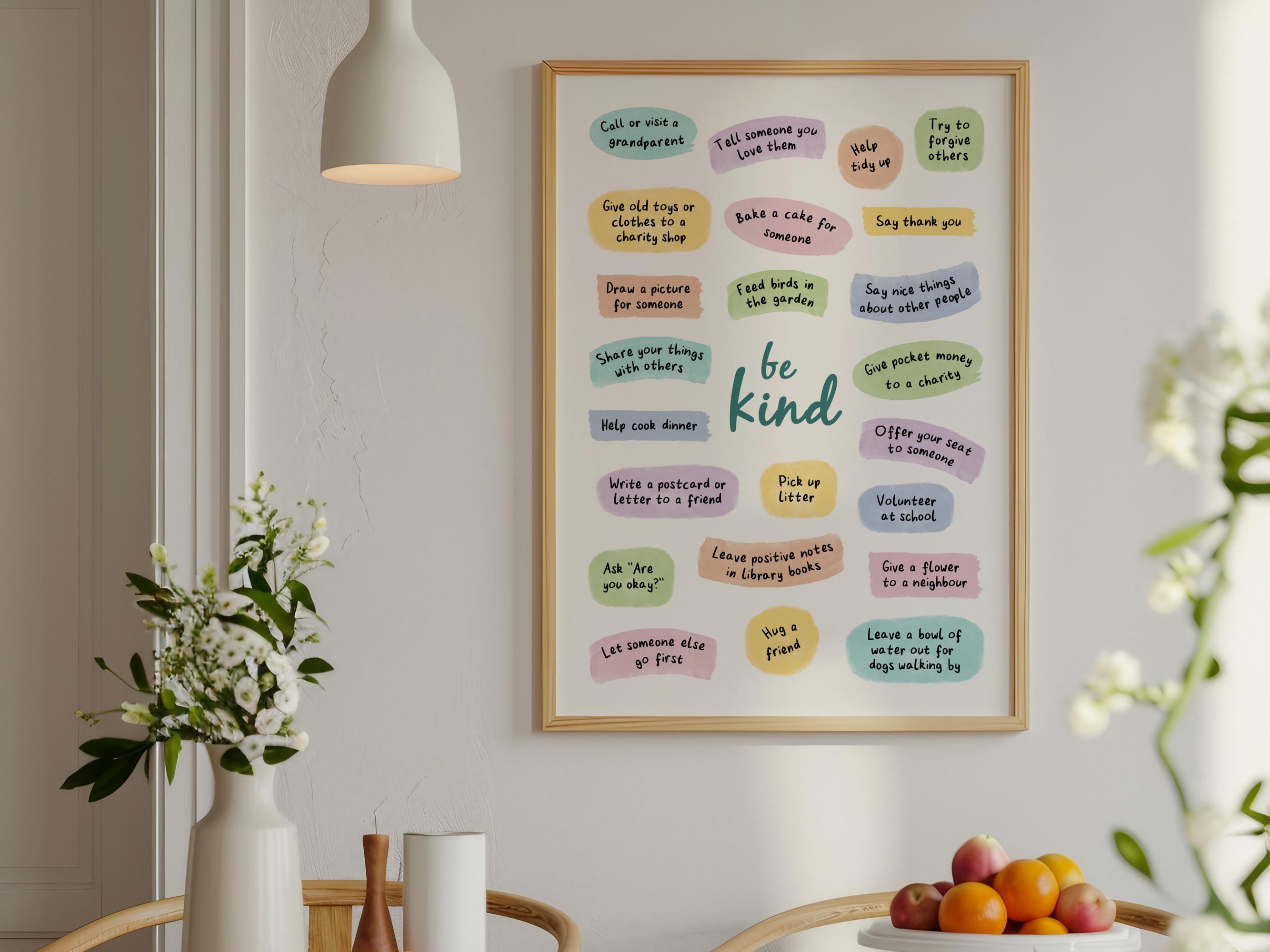 Acts of Kindness Poster | Kindness Matters Print for Kids - Etsy