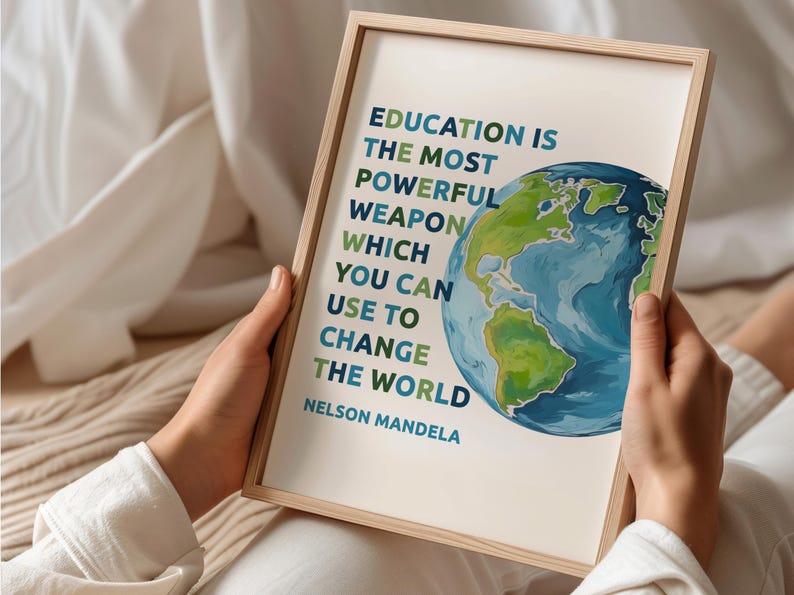 Nelson Mandela Quote Poster | Inspirational Educational Print for ...