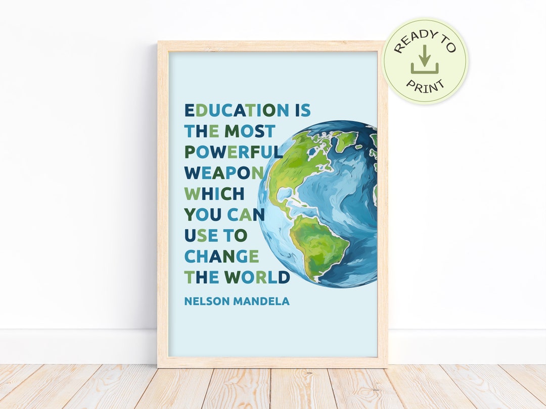 Nelson Mandela Quote Poster Inspirational Print for School Classroom or ...