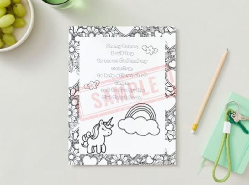 Girl Scouts Promise Coloring Page - Etsy