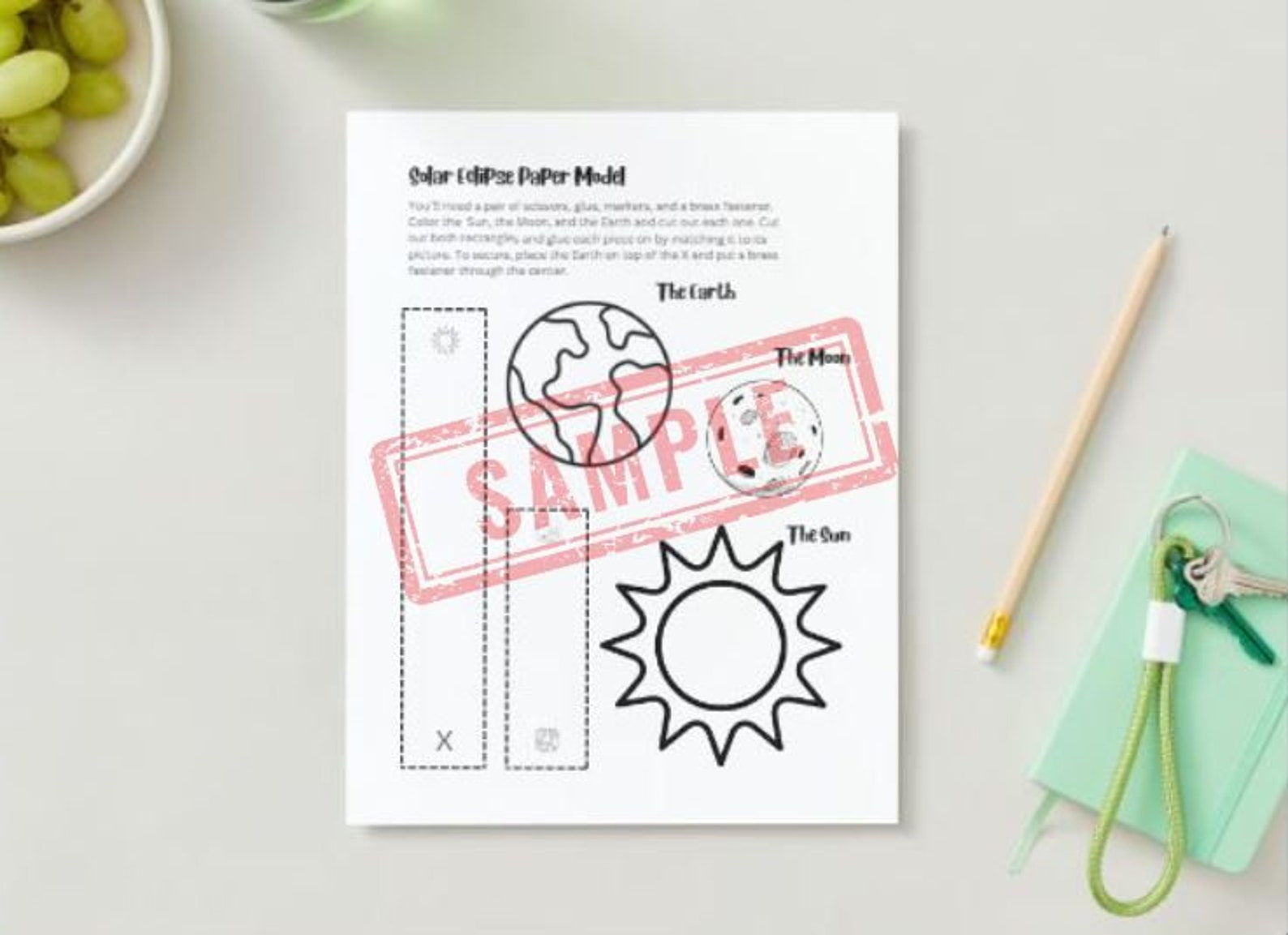 Solar Eclipse Paper Model Template - Etsy