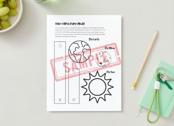Solar Eclipse Paper Model Template - Etsy Canada
