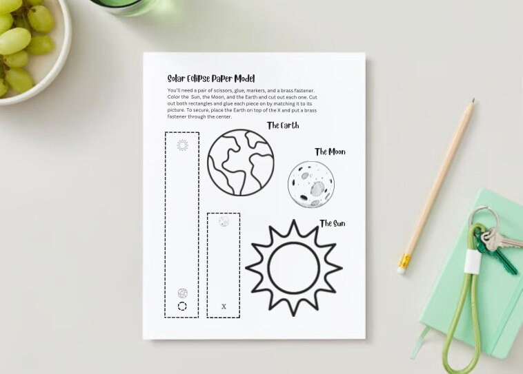 Solar Eclipse Paper Model Template - Etsy