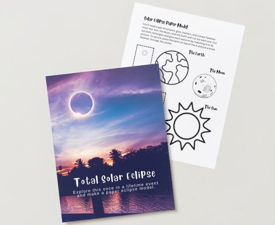 Total Solar Eclipse Activity Packet for Kids - Etsy