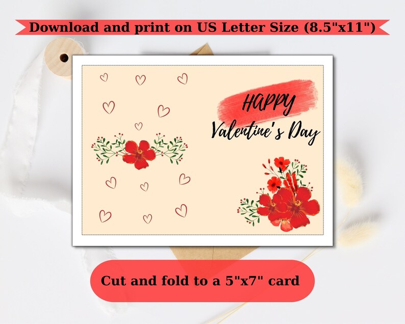 Happy Valentine's Day Printable Card, Printable Valentine Card ...
