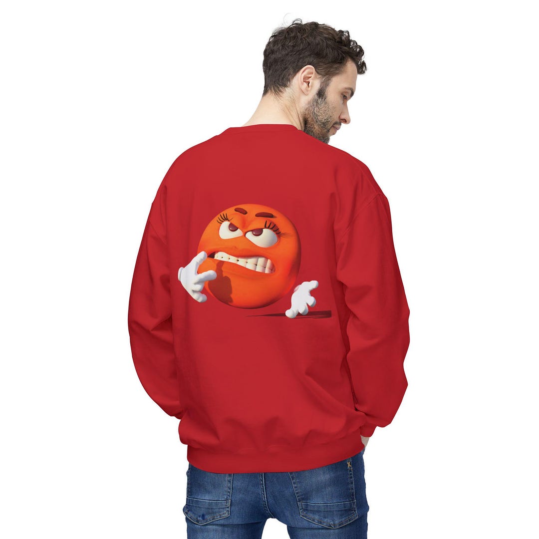 Angry Emoji Sweatshirt, Emoticon Graphic Jumper, Unisex Crewneck ...